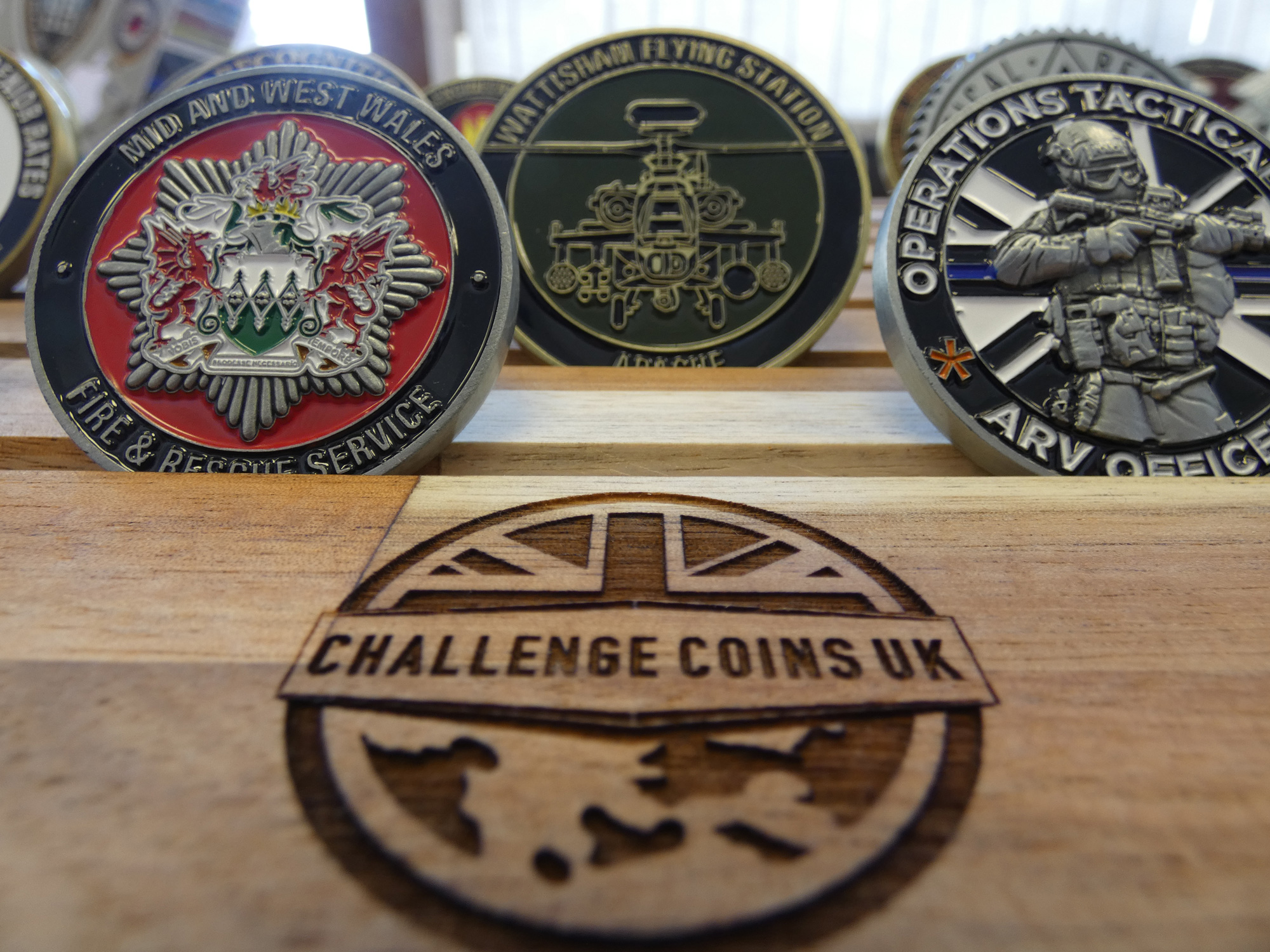 Customised Coin Display Large Detail | Challenge Coins UK
